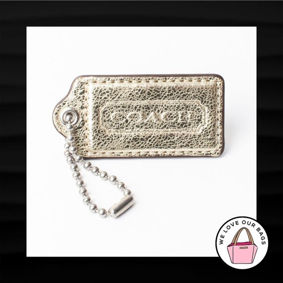 Coach | Bags | 25 Large Coach Poppy Gold Crackle Leather Key Fob Bag ...